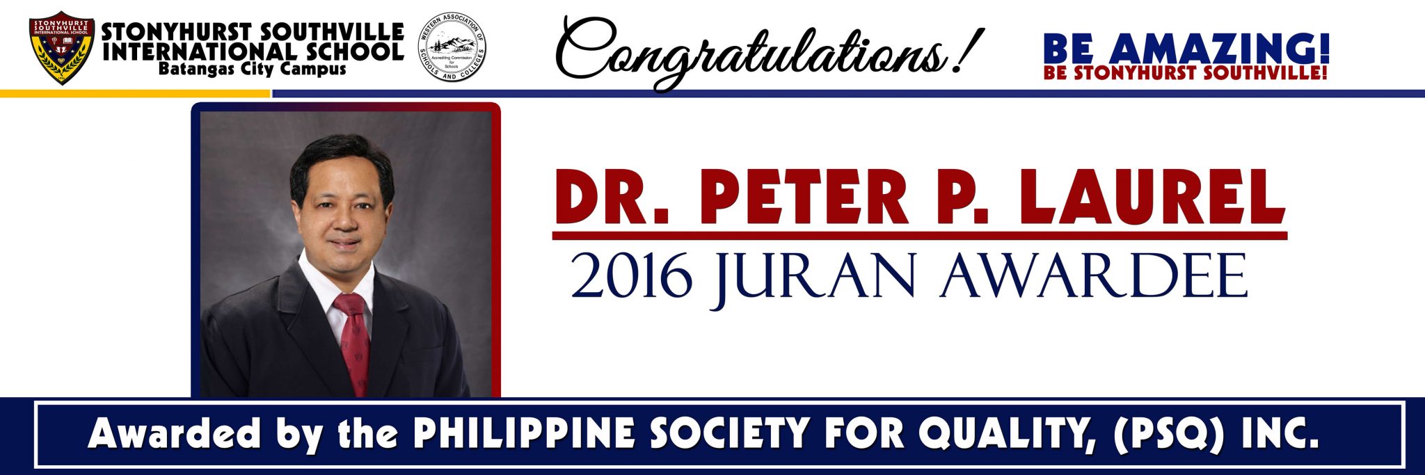 SSIS CHAIRMAN NAMED 2016 JURAN AWARDEE